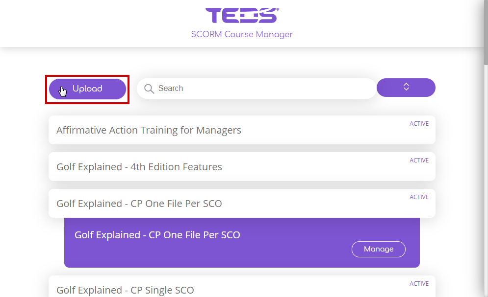 Importing SCORM Content